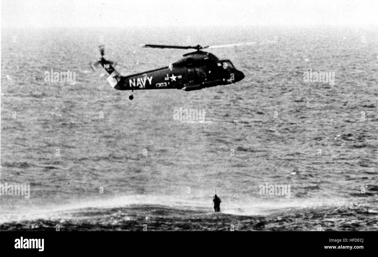 UH-2C Seasprite of HC-1 rescueing pilot in 1969 Stock Photo - Alamy