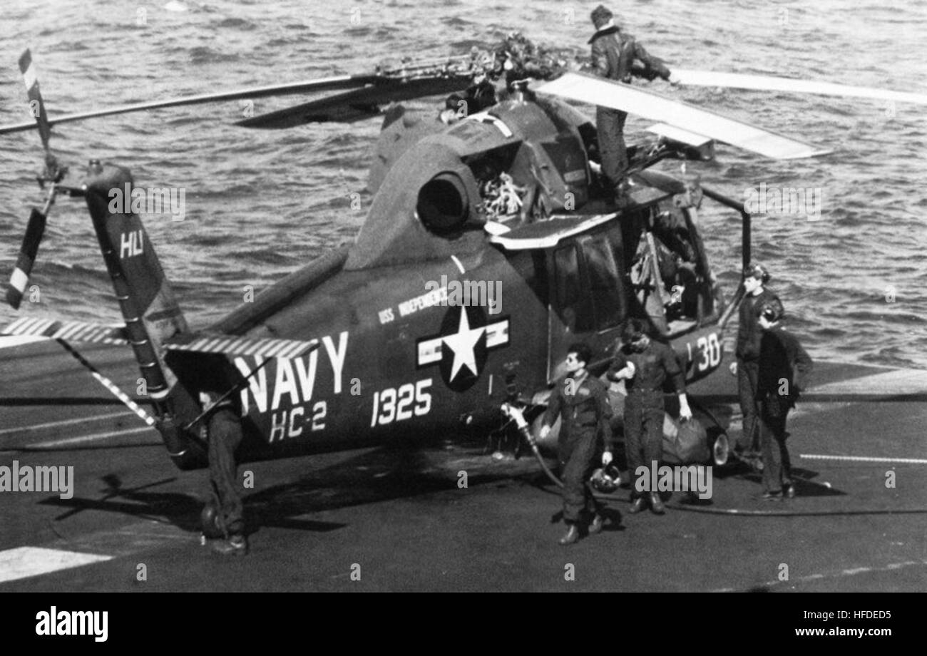 UH-2B of HC-2 on USS Independence (CVA-62) c1968 Stock Photo - Alamy