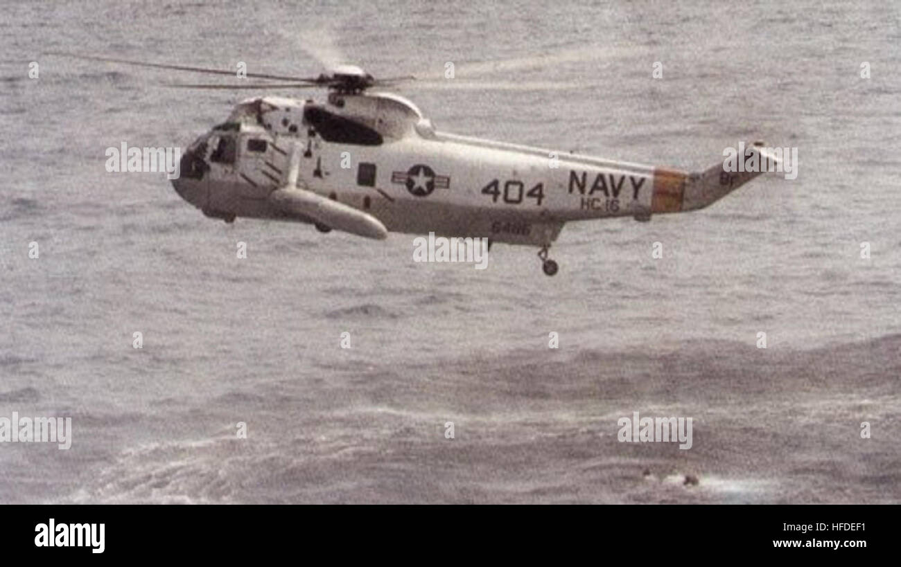 UH-3H Sea King of HC-16 in flight 1986 Stock Photo - Alamy