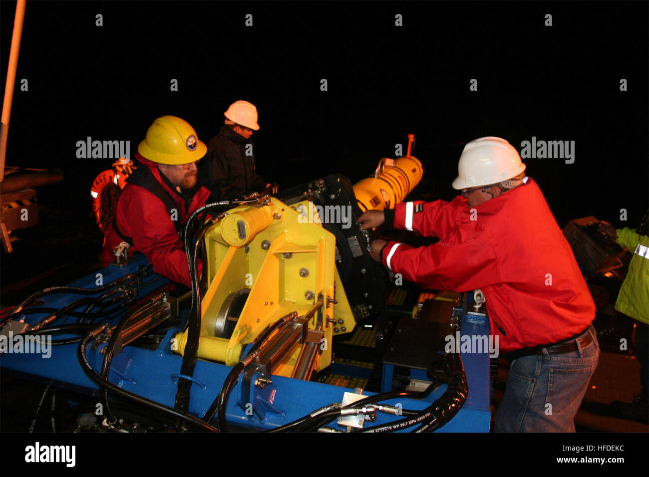 Naval Oceanographic Office surveyors Kevin Dial, John Suslavage and ...