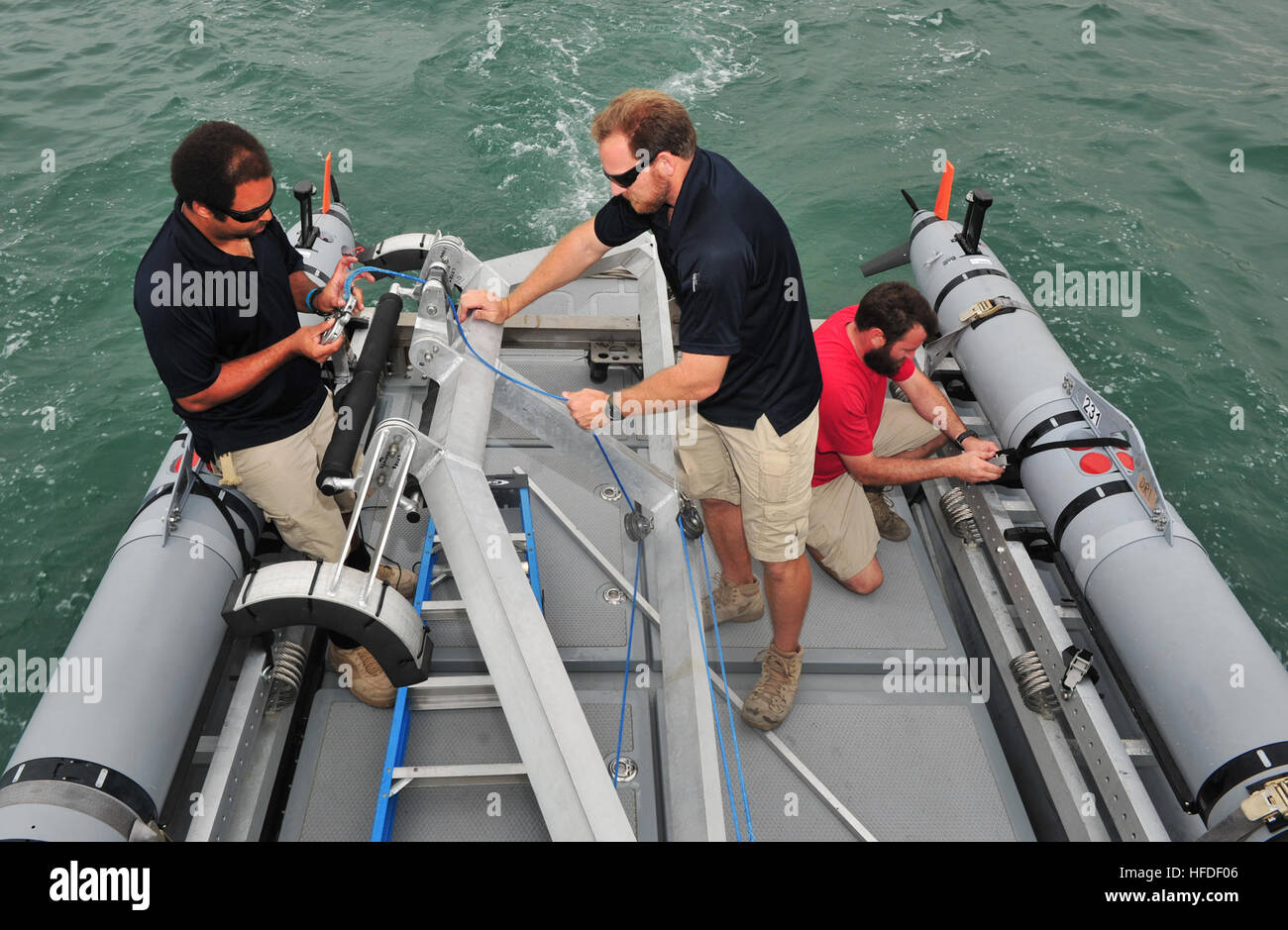 Personnel assigned to the Unmanned Underwater Vehicle (UUV) detachment ...