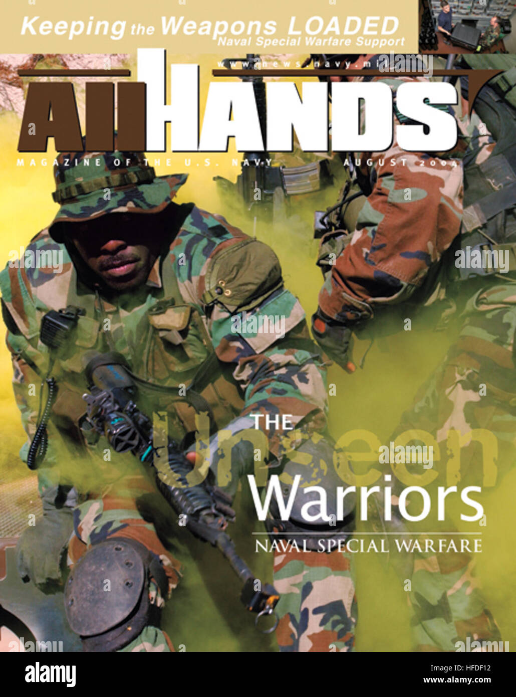 031115-N-6967M-021 Cover for the August 2004 issue of All Hands ...