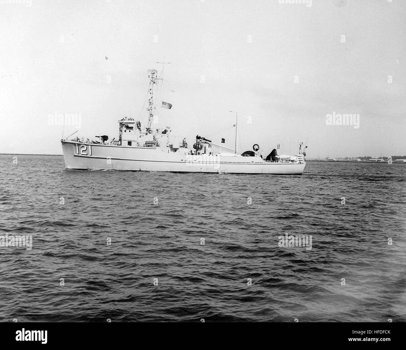 The U.S. Navy minesweeper MSC-121 Bluebird is a coastal mine ...