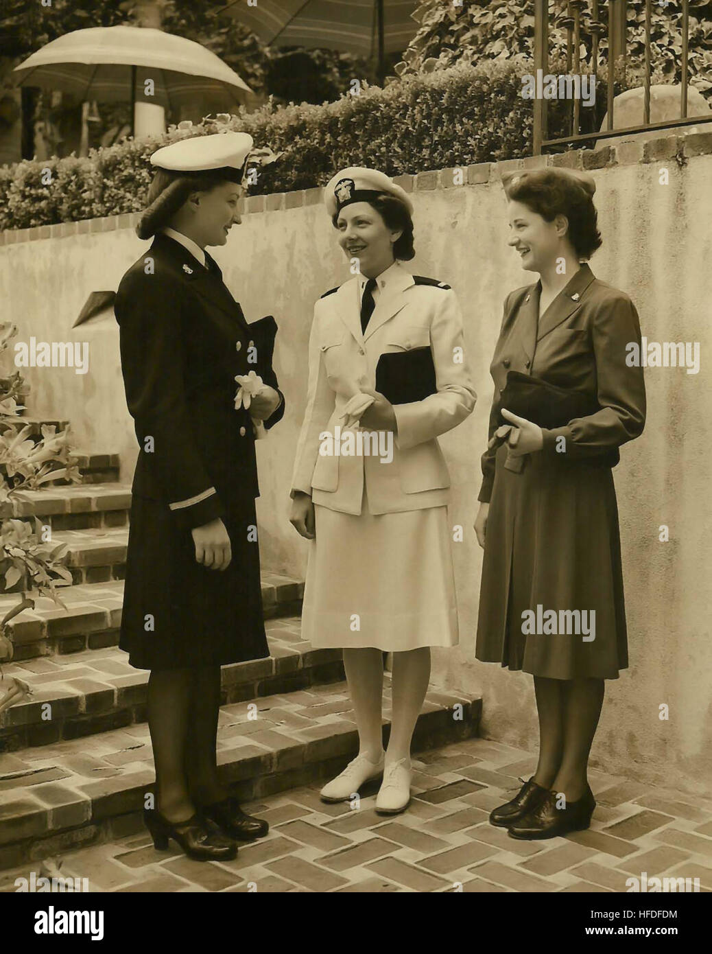 US Naval Hospital San Diego Nurses Modeling Uniforms ca1944 03 Stock ...