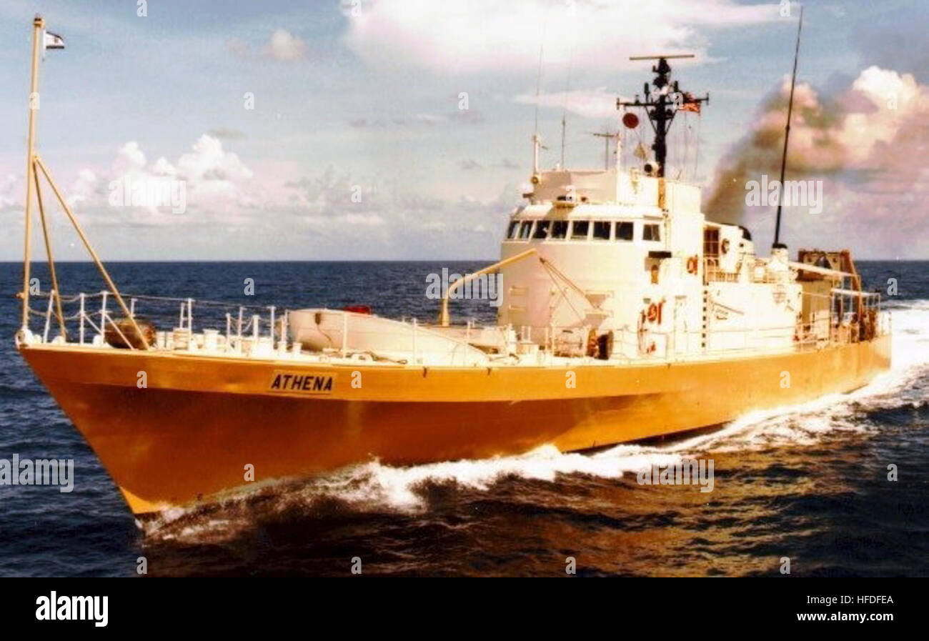 US Naval Sea System Command research vessel Athena underway Stock Photo ...