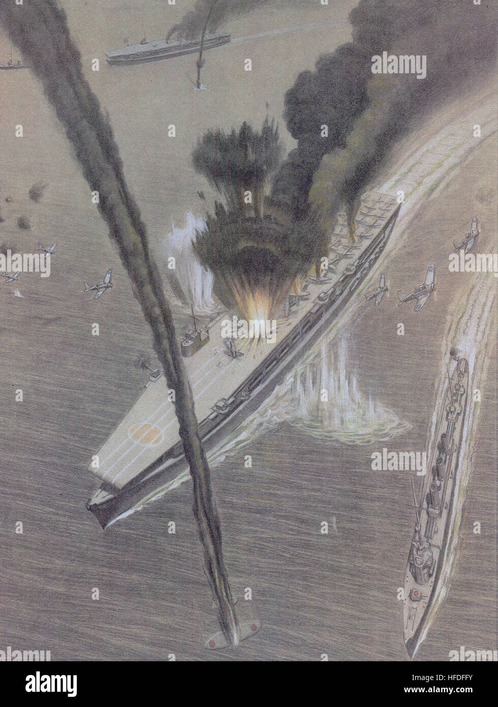 Akagi at the battle of midway hi-res stock photography and images - Alamy