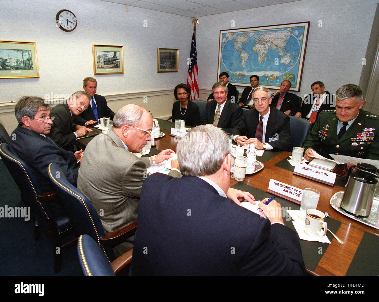 010912-D-2987S-124 Secretary of Defense Donald H. Rumsfeld (left ...