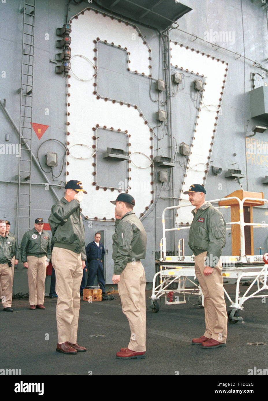 020212-N-0012S-002 At sea aboard USS John F. Kennedy (CV 67) Feb. 12, 2002 -- Rear Adm. Steven ...