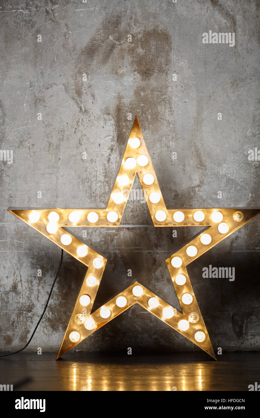 Scenery studio with gray background and star of lamps Stock Photo - Alamy