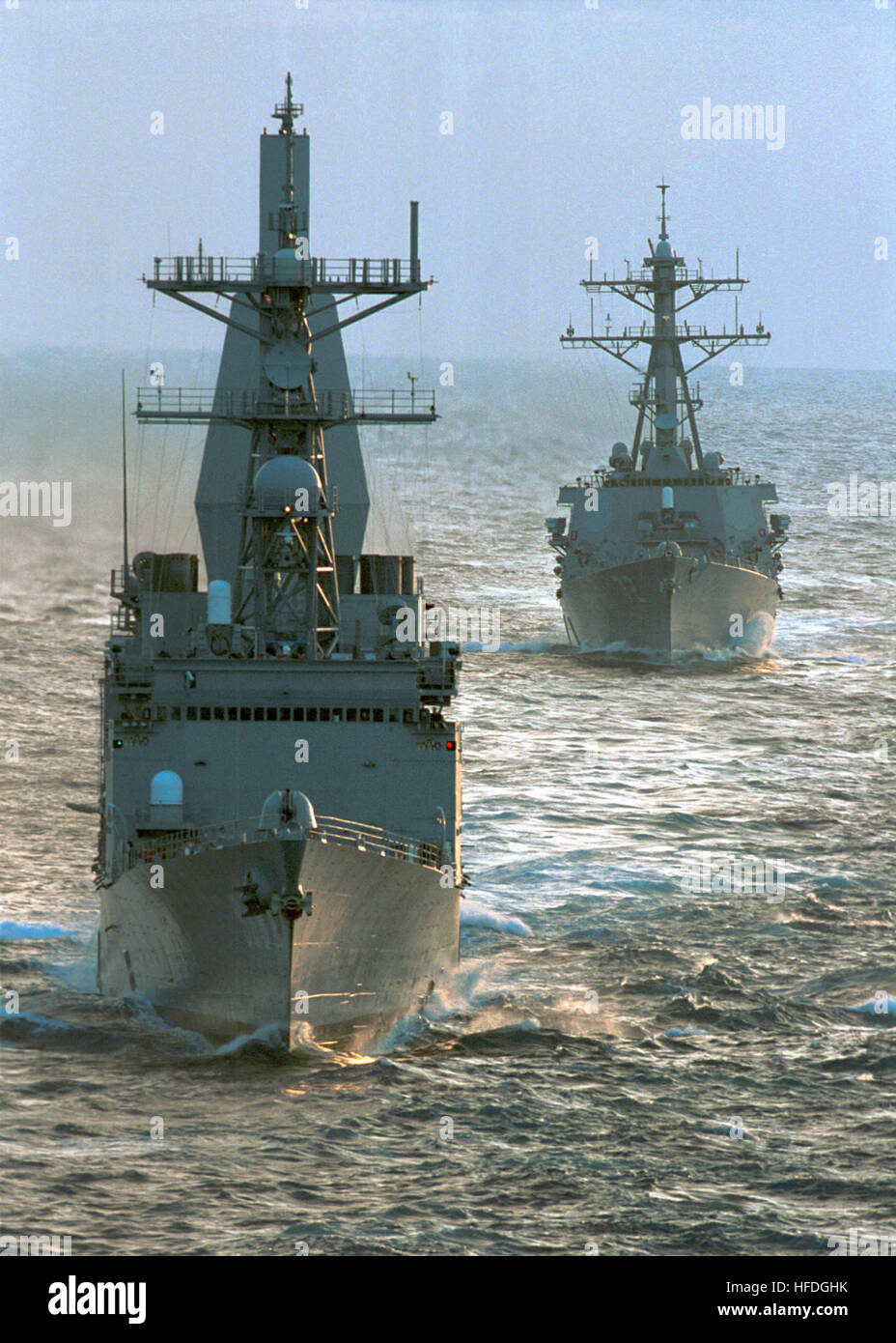 USS Arthur W. Radford and USS Mahan conduct an underway replenishment ...