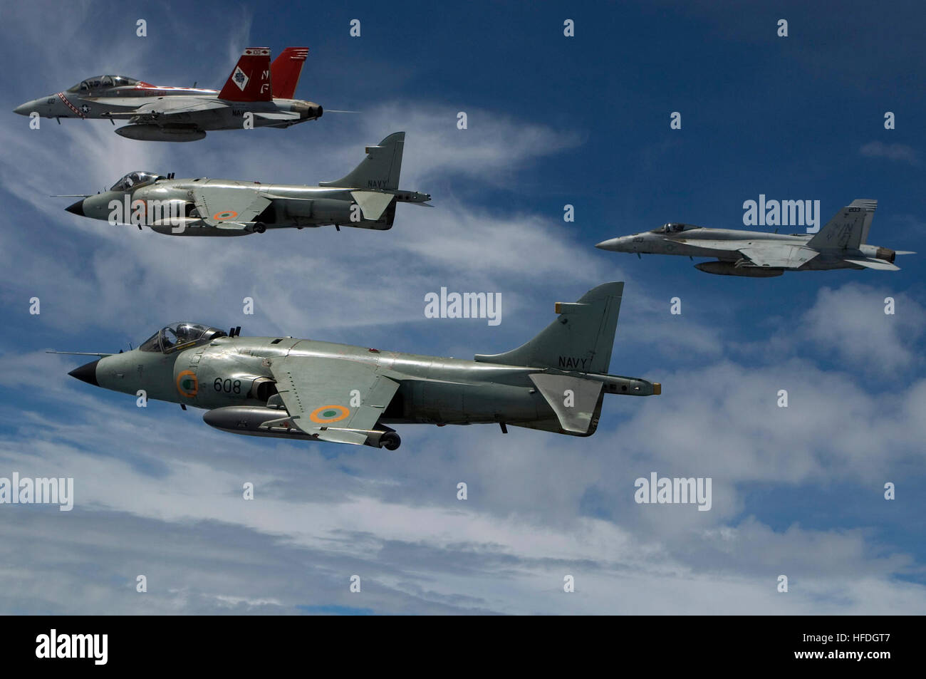 070907-N-8591H-069 BAY OF BENGAL (Sept. 7, 2007) - Two Sea Harriers ...