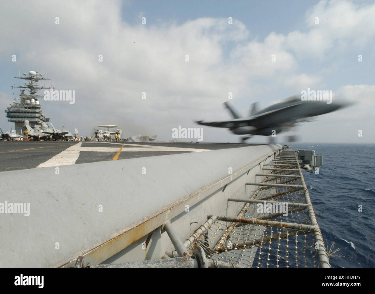 An F/A-18 Hornet assigned to Carrier Air Wing Seventeen (CVW-17 ...