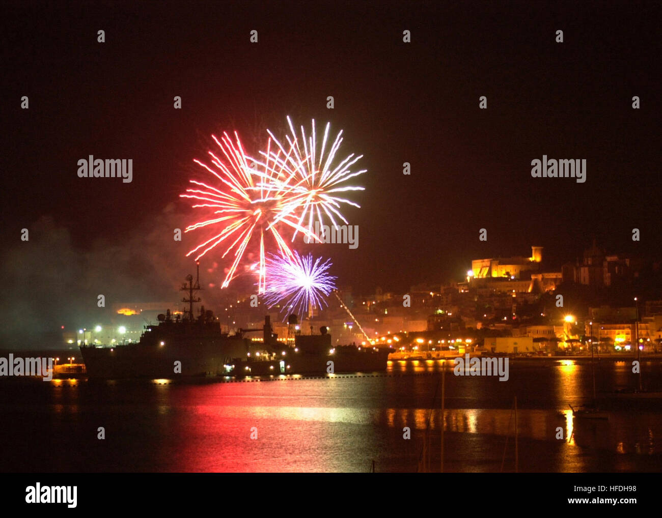 Navy fleet ships fireworks hi-res stock photography and images - Alamy