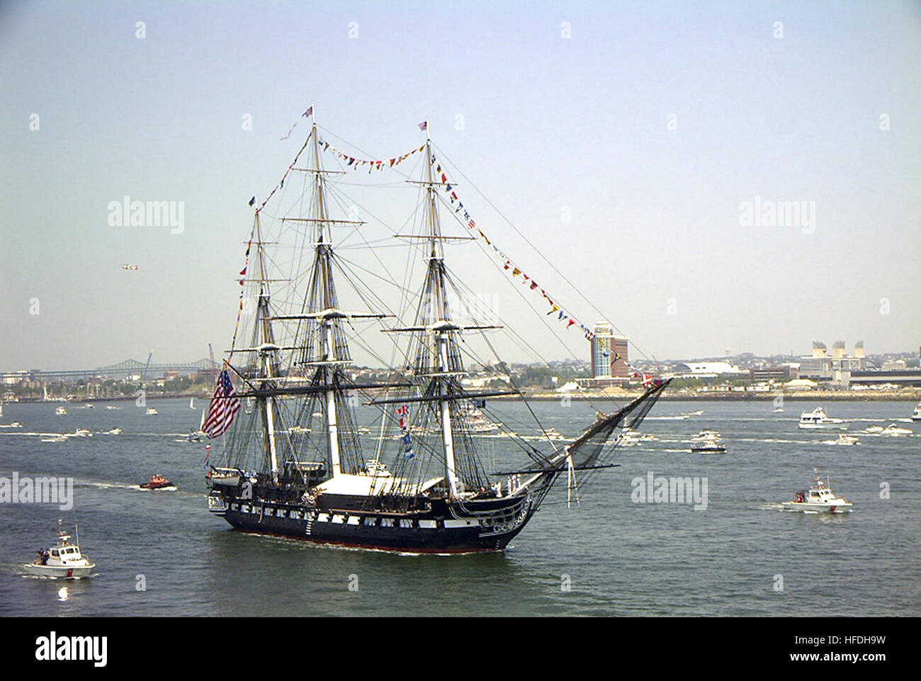 Uss constitution boston aerial hi-res stock photography and images - Alamy
