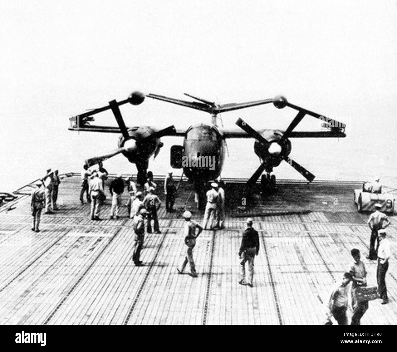 AJ Savage with folded wings on USS Kearsarge (CV-33) 1952 Stock Photo ...