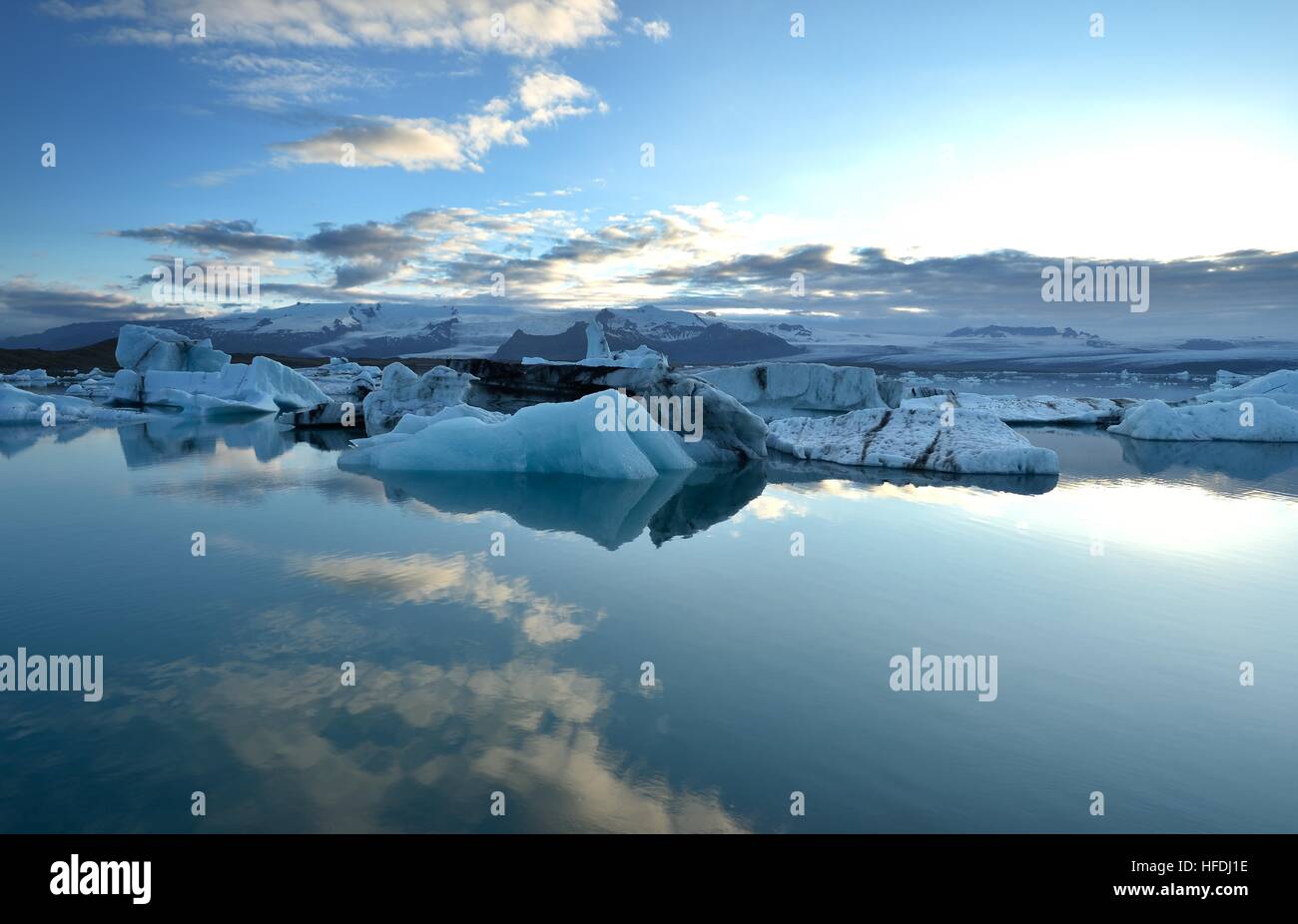 Icelandic glacial lake with mountains. Glacier in Iceland Stock Photo ...