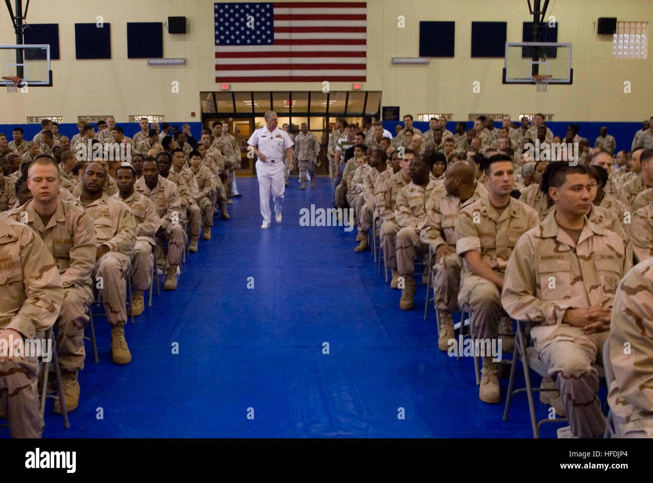 Adm. Gary Roughead, chief of naval operations, speaks with Sailors ...