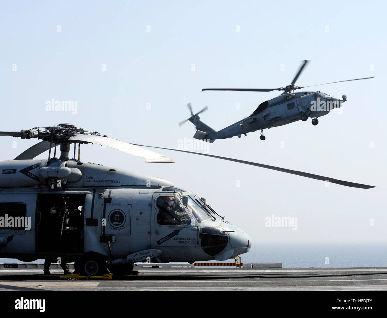 Underway Seahawk Helicopter Landing High Resolution Stock Photography ...