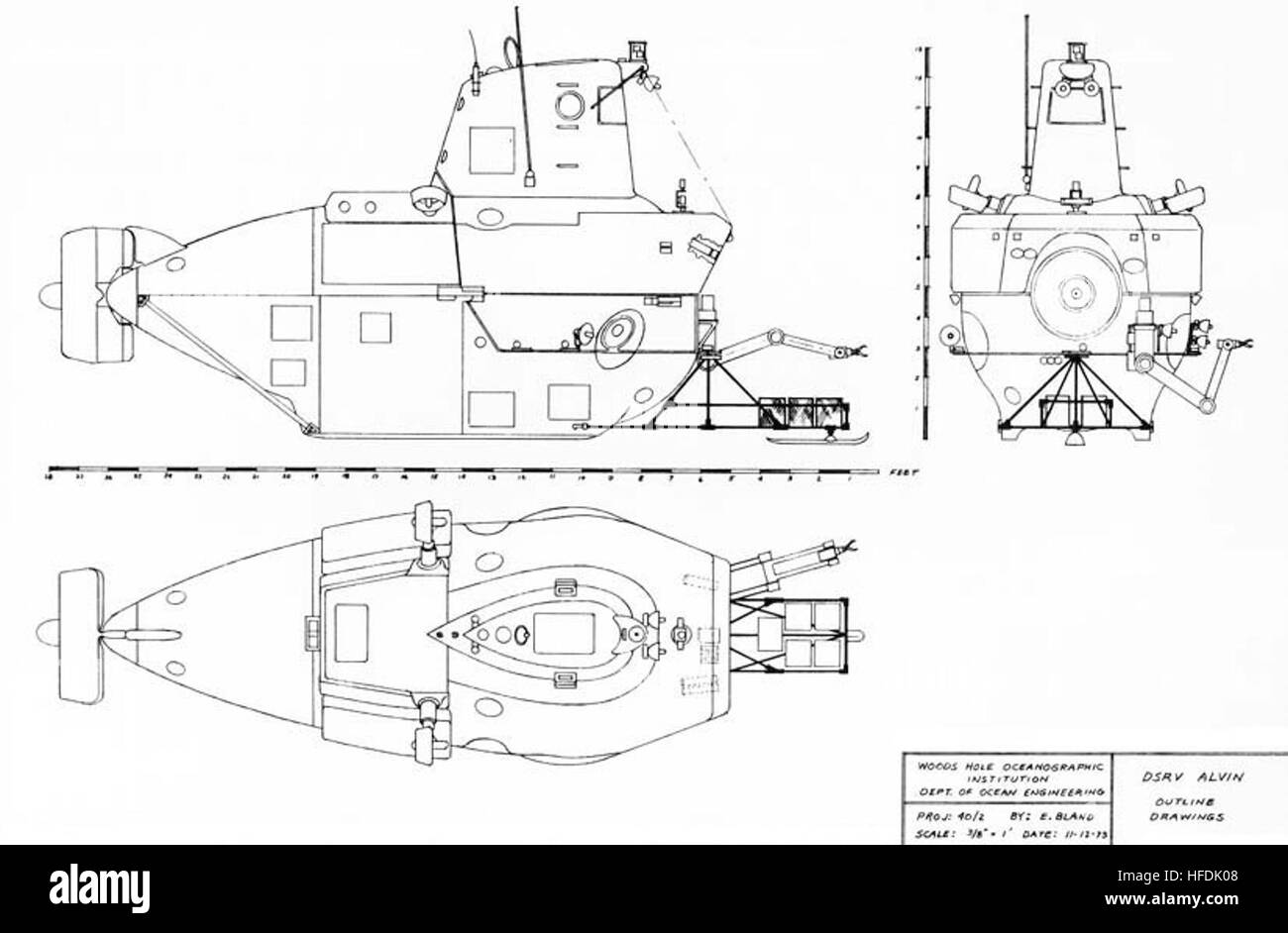 Alvin (DSV-2) drawing1 Stock Photo - Alamy