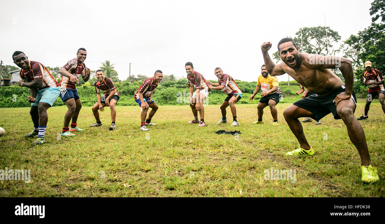 SUVA, Fiji (June 9, 2015) - Members of the Nabua Broncos rugby team ...