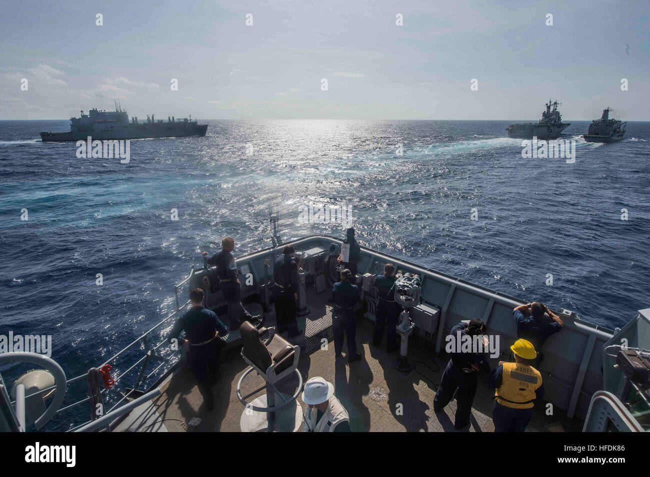 (From left to right) The Military Sealift Command dry cargo and ...