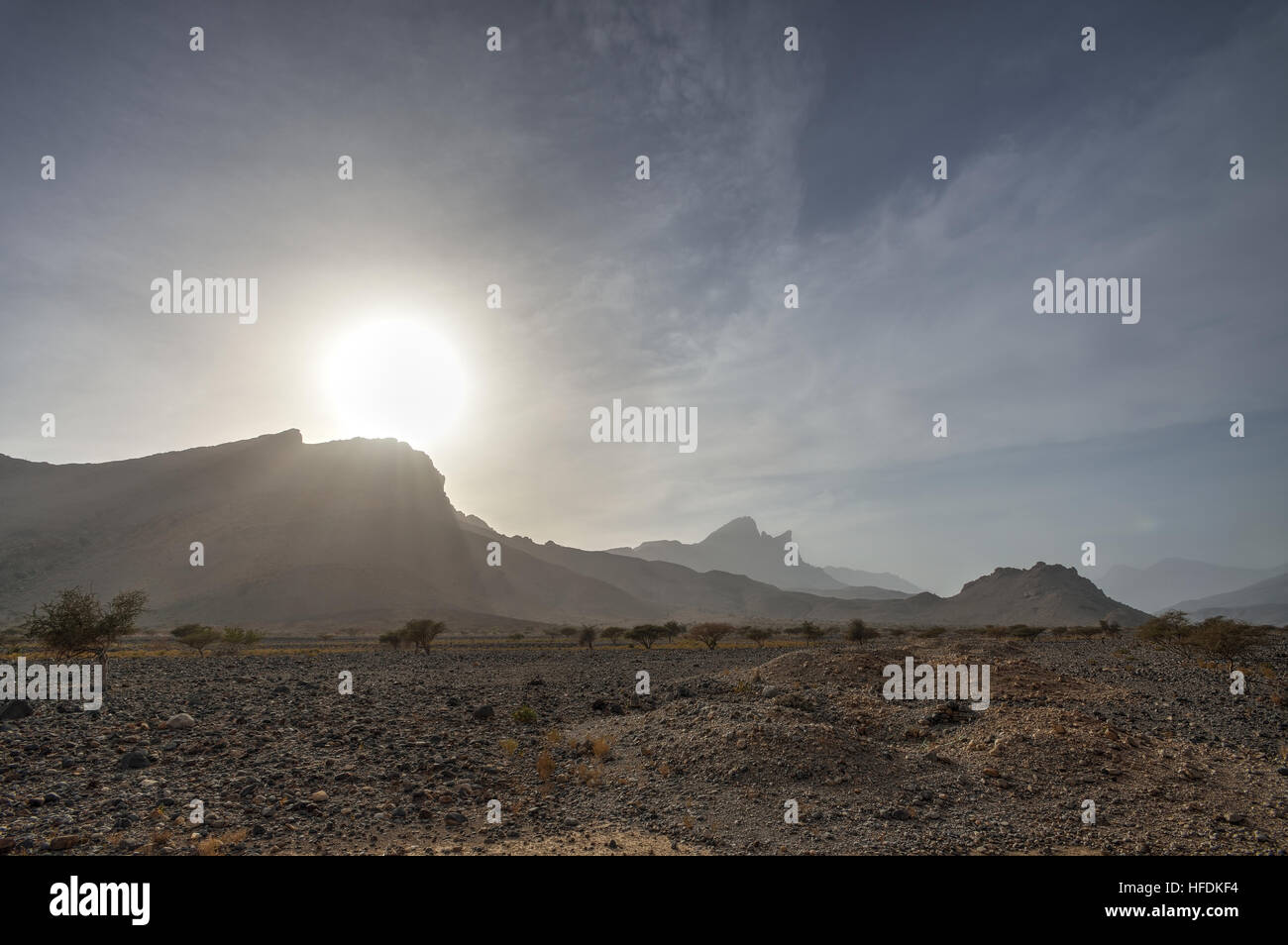 Mountains in gravel desert, Oman Stock Photo - Alamy