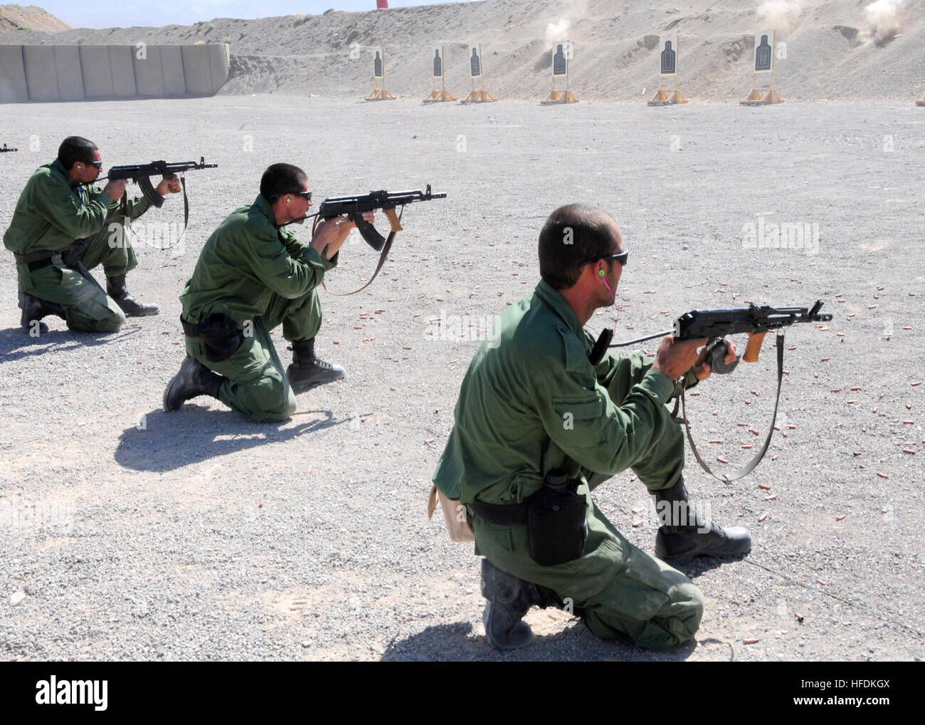 (SHOUZ, AFGHANISTAN) – A group of Afghan National Police (ANP) train on ...