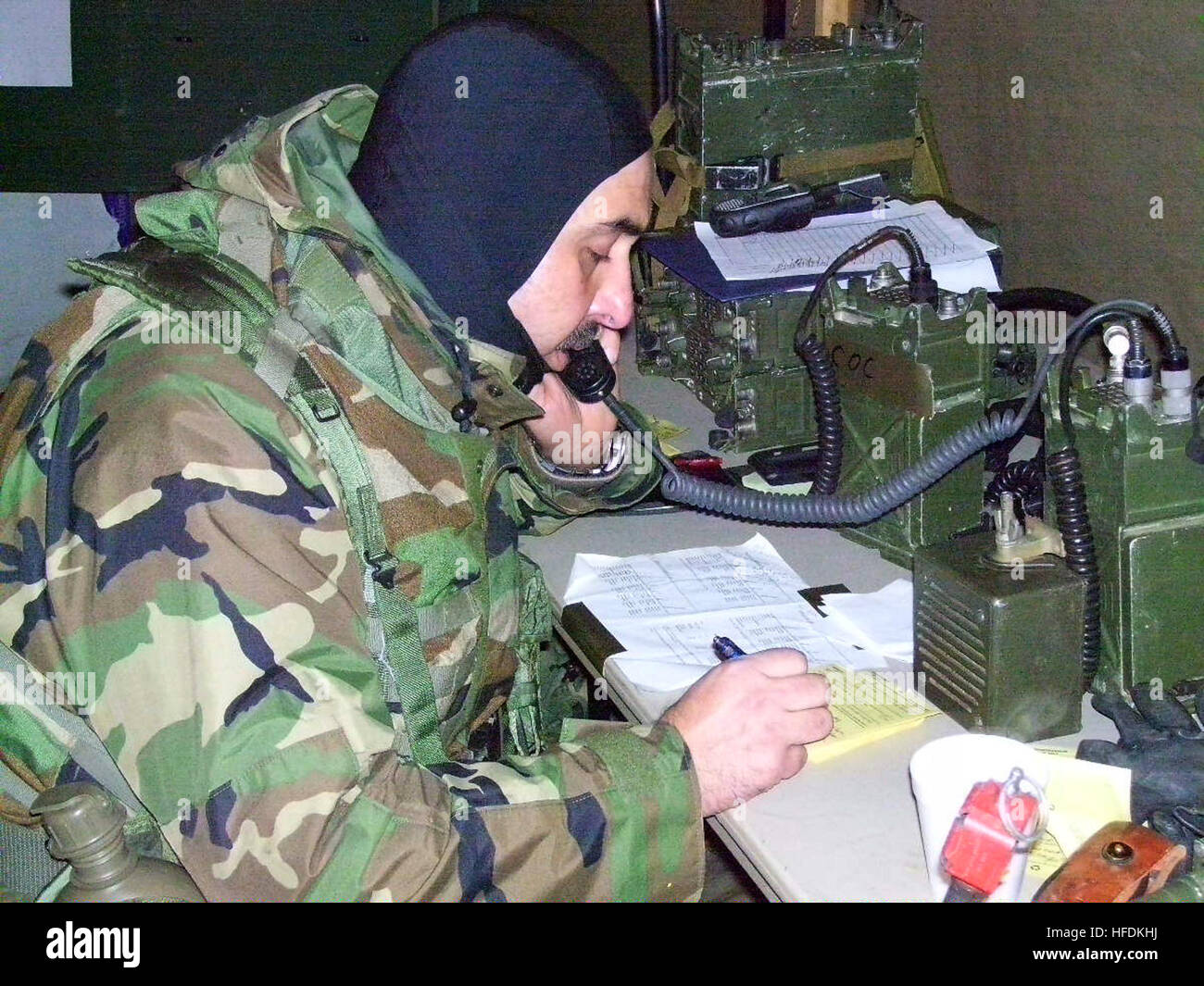 A Seabee from Alfa Company, Naval Mobile Construction Battalion (NMCB ...