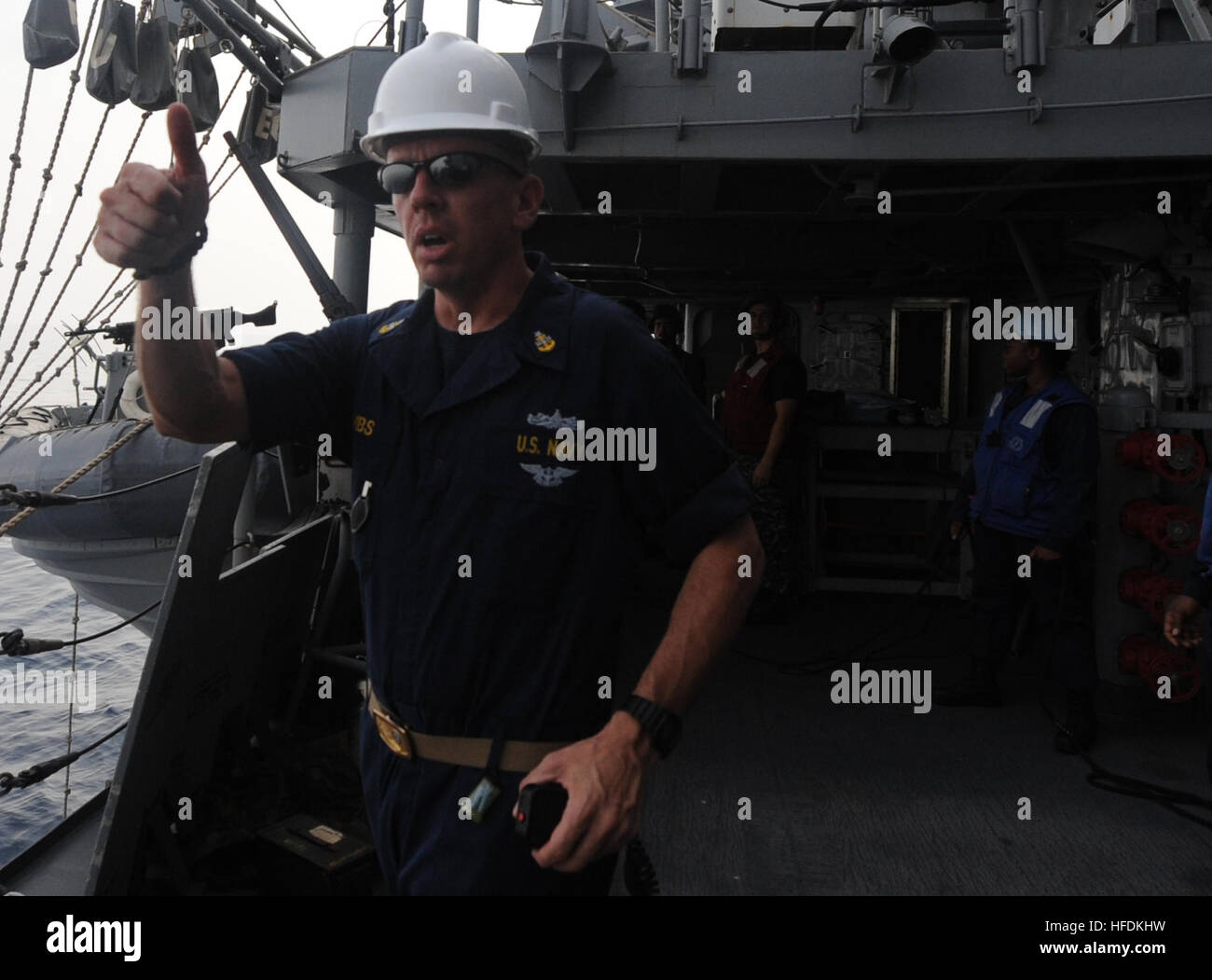 Senior Chief Petty Officer William Combs, assigned to the USS Princeton ...