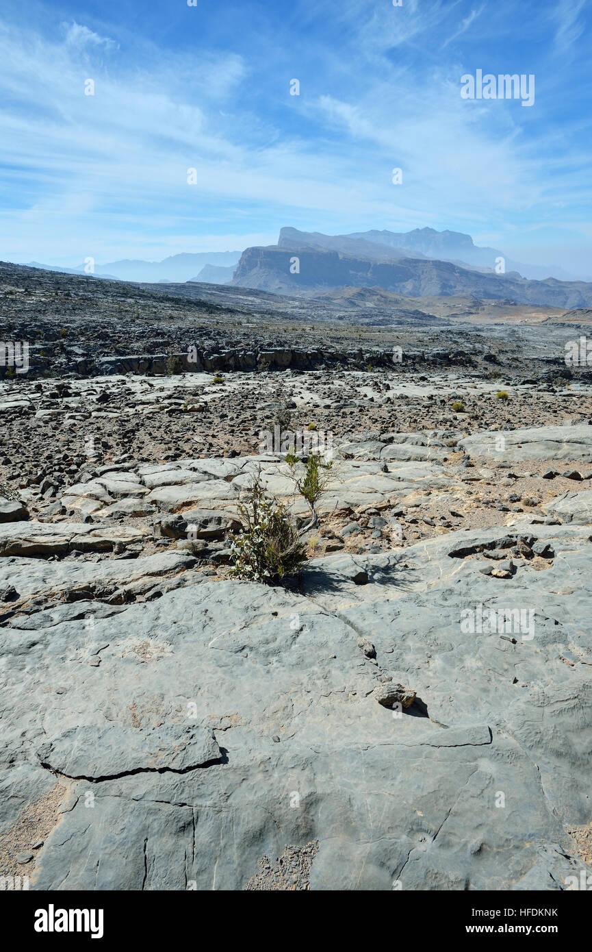 Mountains with rocky foreground and blue sky Stock Photo - Alamy