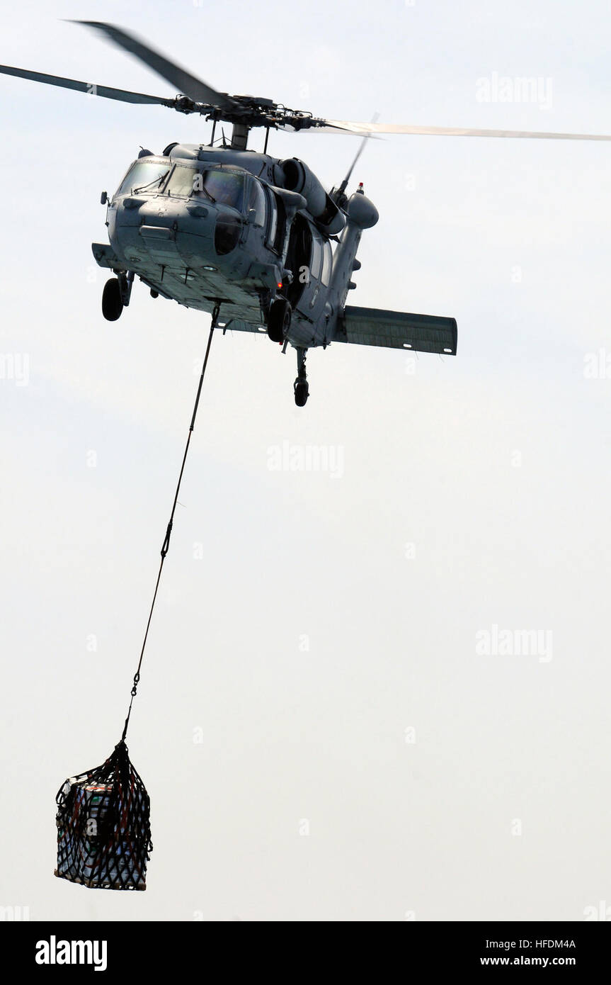 An MH-60S Seahawk helicopter assigned to Helicopter Sea Combat Squadron ...