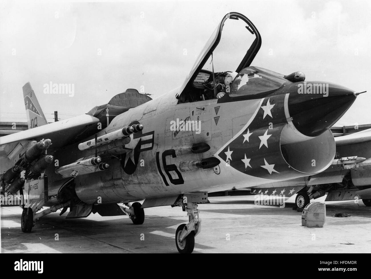 Armed F-8E Crusader of VMF(AW)-235 at Da Nang in April 1967 Stock Photo ...