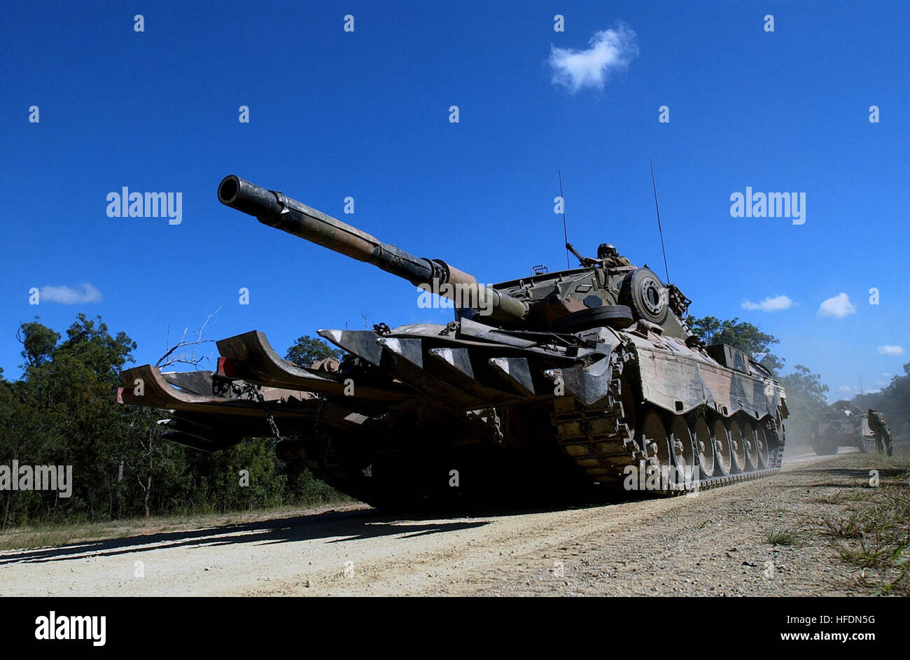 A German-designed Leopard AS1 main battle tank from the 1st Armored ...