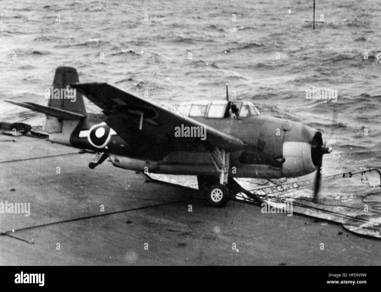 Avenger crash on HMS Indefatigable 1945 Stock Photo - Alamy