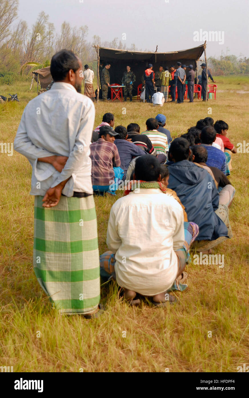 Fishermen in Bangladesh wait for medical care from a U.S. Navy Fleet ...