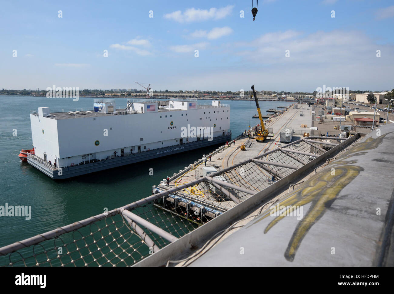Barracks Ship (APL-65) arrives at Naval Air station North Island to ...