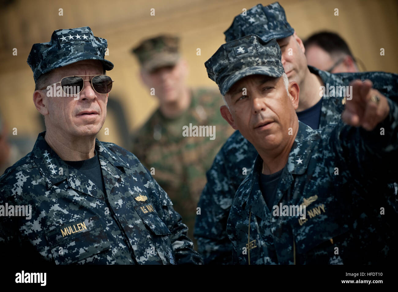 U.S. Navy Rear Adm. Samuel Perez, commander of Task Force 42, conducts ...