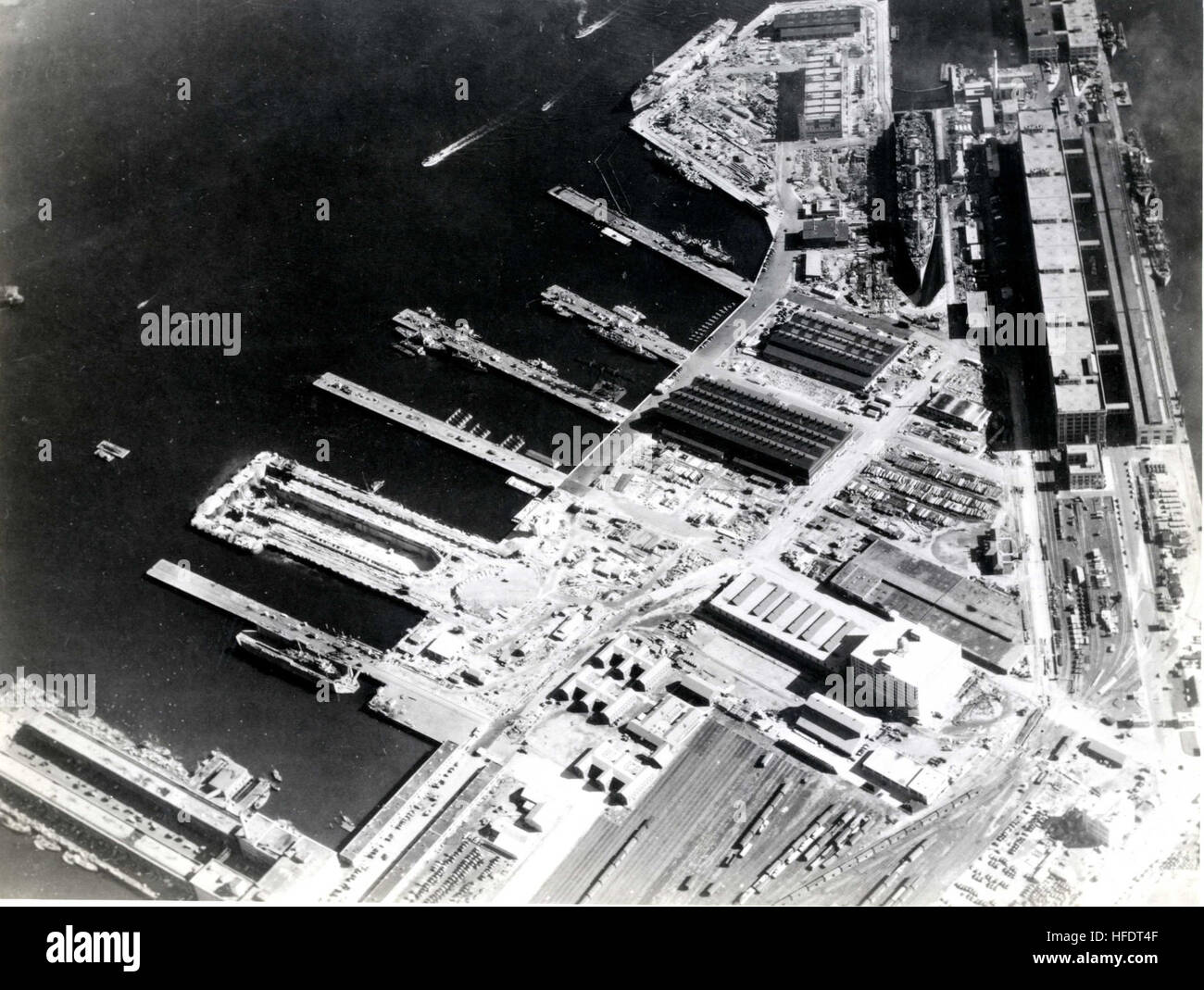 Boston Naval Shipyard aerial view c1942 Stock Photo - Alamy