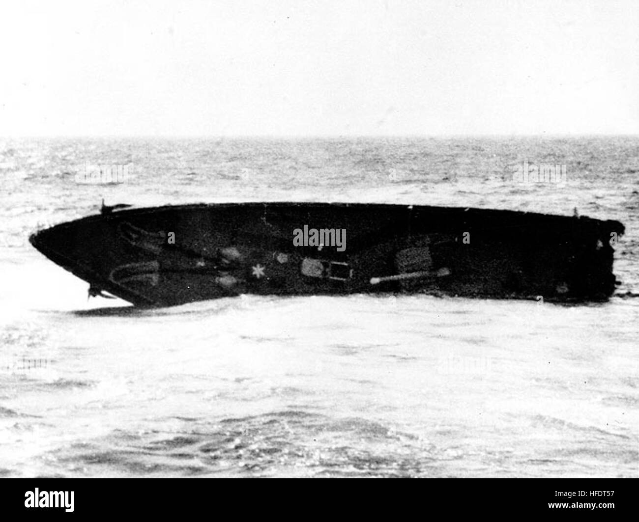 Bow of USS Ernest G. Small (DD-838) sinks off Korea in 1951 Stock Photo ...