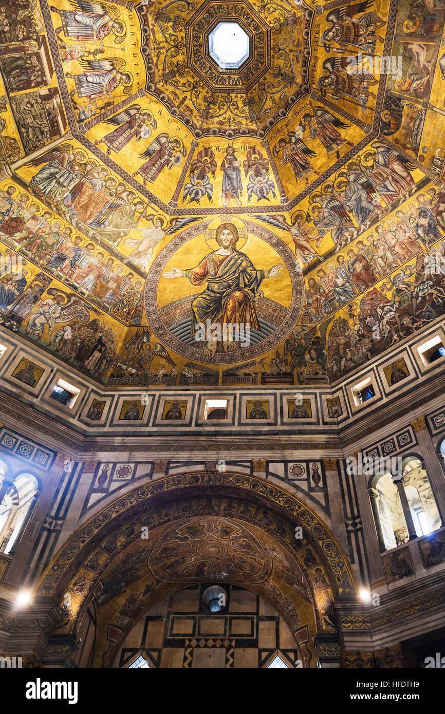 FLORENCE, ITALY - NOVEMBER 4, 2016: interior of Florence Baptistery San ...