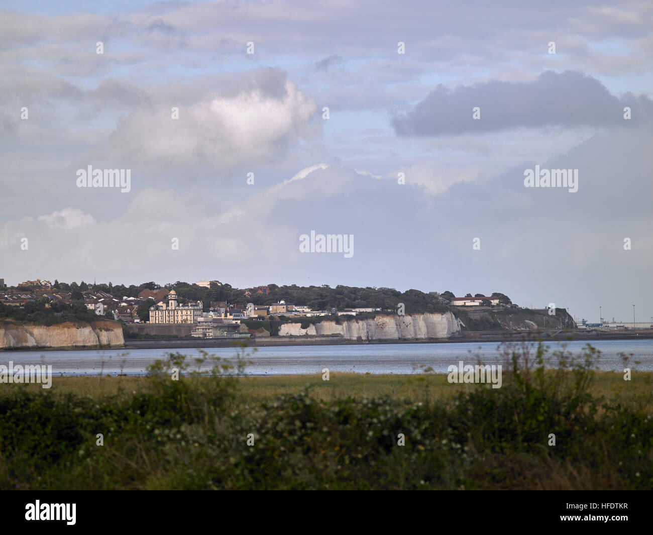 Pegwell Bay, Kent, looking north towards Ramsgate Peninsula and Pegwell ...