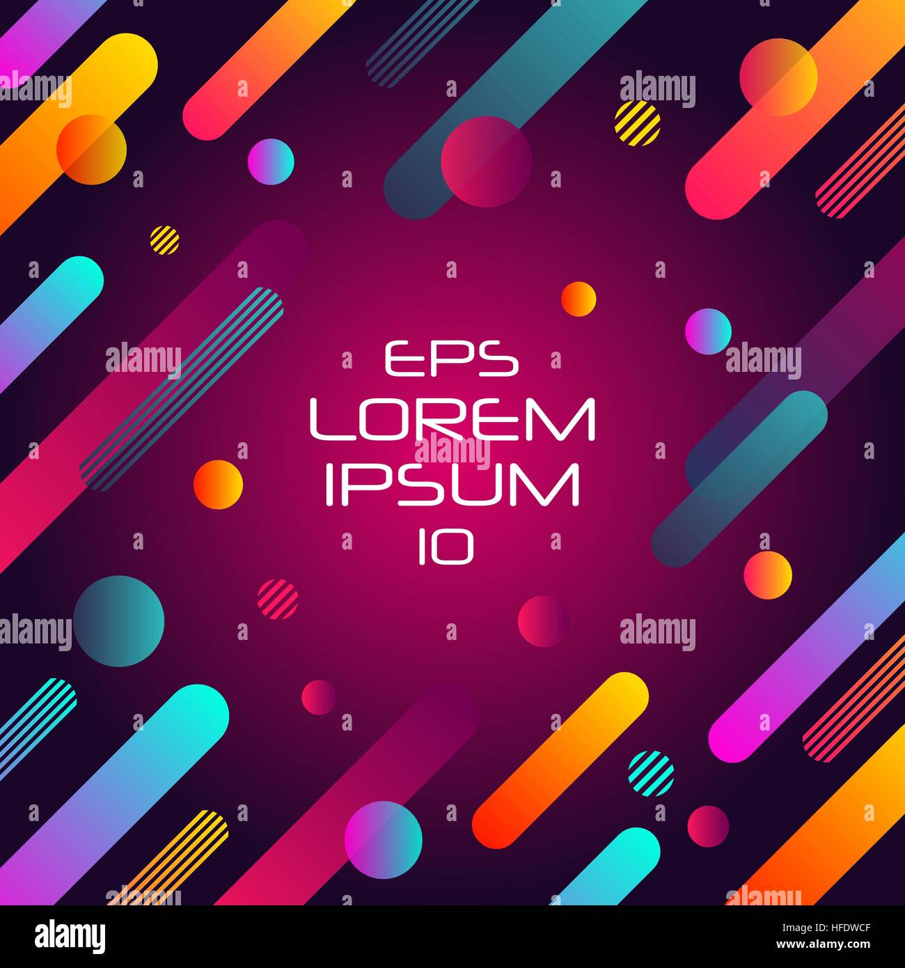 Abstract retro background with horizontal multicolored geometric shapes ...