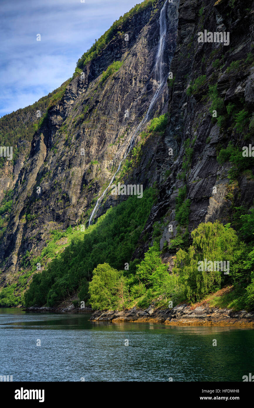 Reflections along the Geirangerfjorden, Norway Stock Photo - Alamy