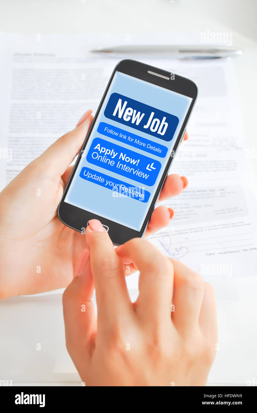 Apply for a job via smartphone or mobile device Stock Photo - Alamy
