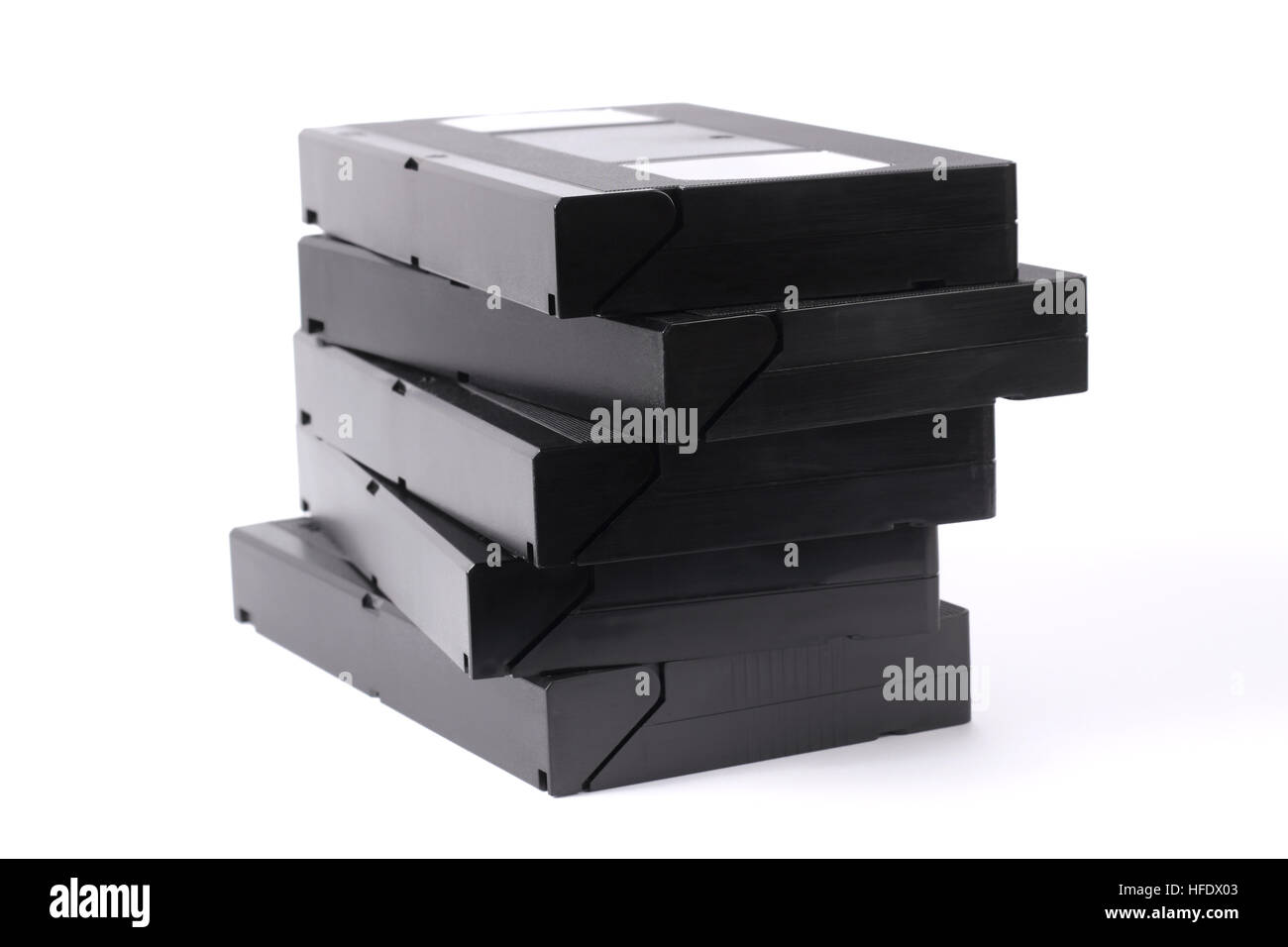 Pile of vintage VHS videotapes on a white background Stock Photo - Alamy