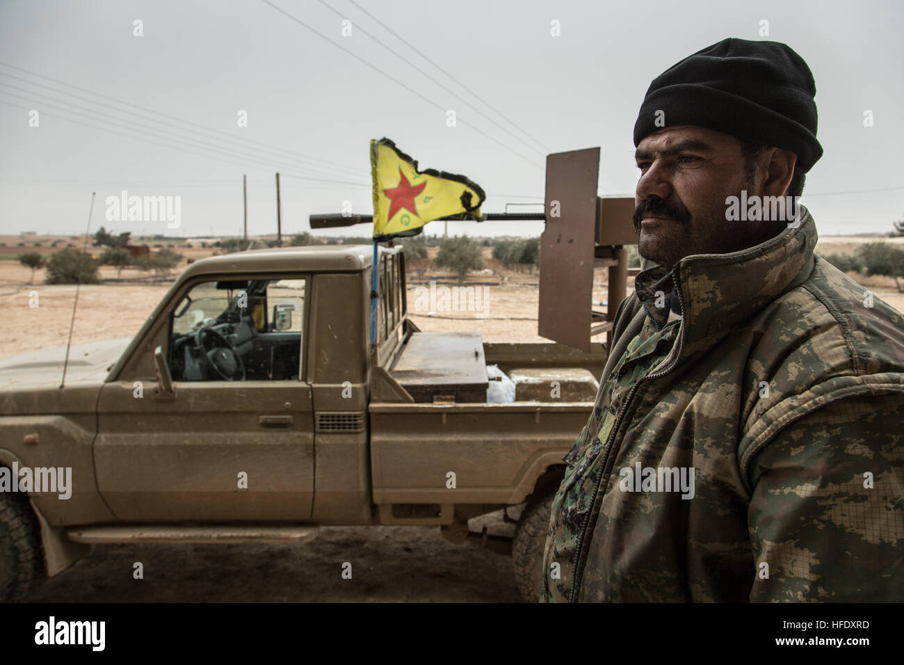 Going to Raqqa - 21/12/2016 - Syria - SYRIA ROJAVA / A YPG solider in ...