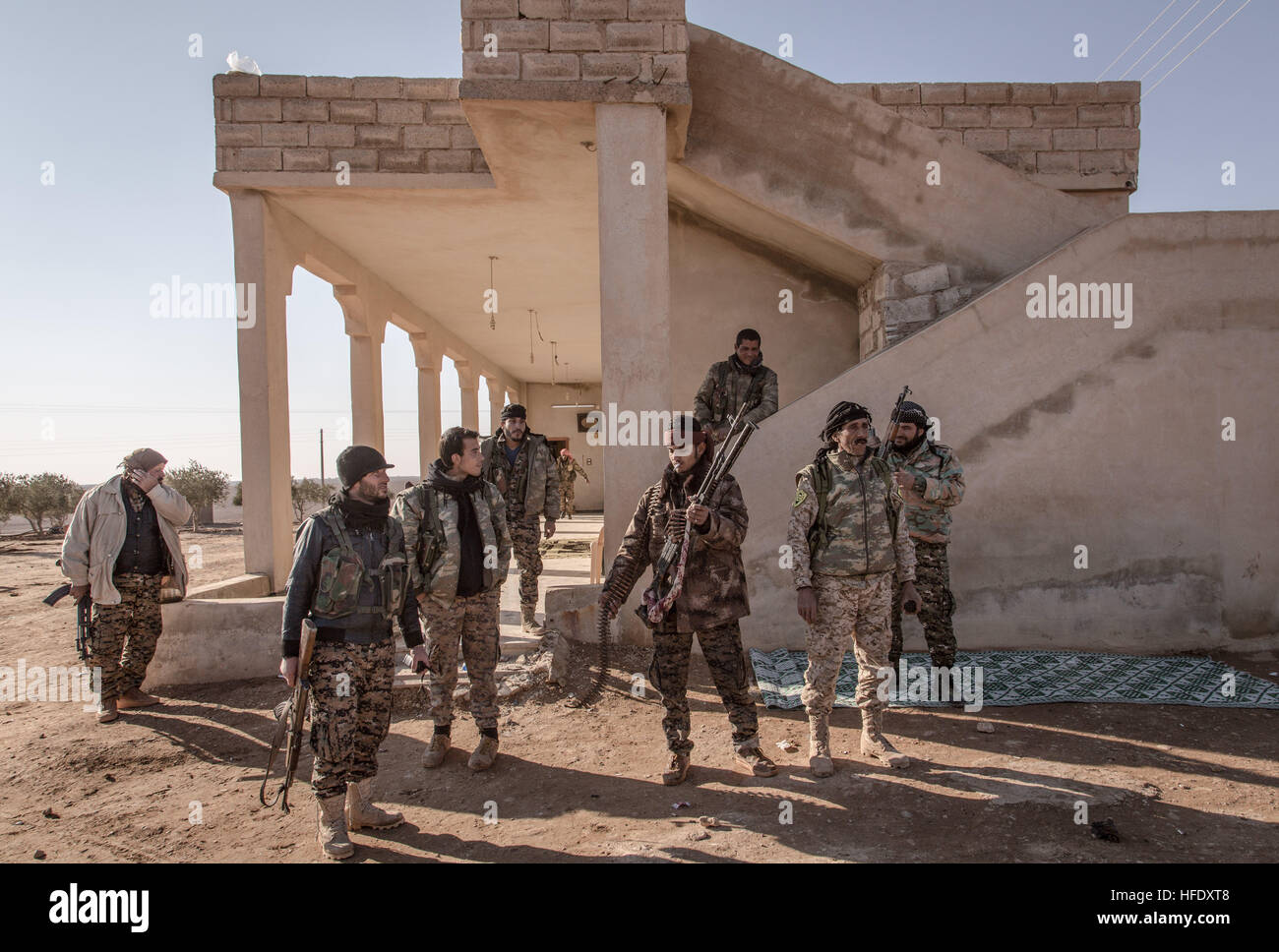 Going to Raqqa - 19/12/2016 - Syria - SYRIA / ROJAVA / SHE BHER village - Portrait of a YPG ...
