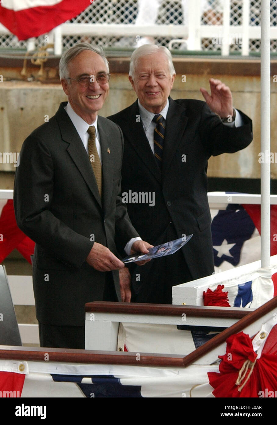 040605-N-0247F-003 Groton, Conn (Jun 5, 2004) – Former President Jimmy ...