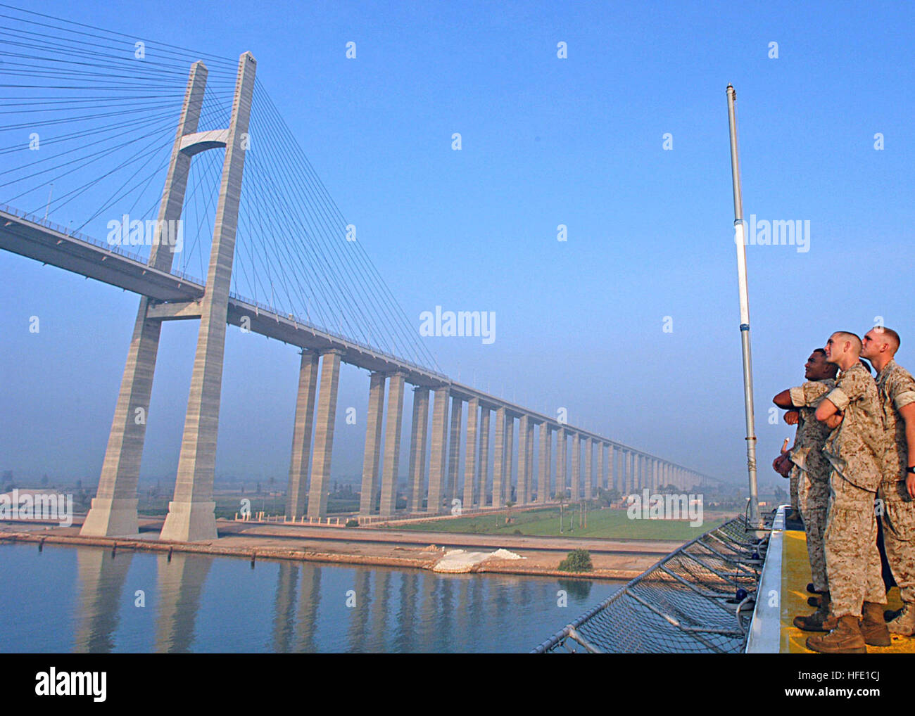 Mubarak peace bridge suez canal hi-res stock photography and images - Alamy