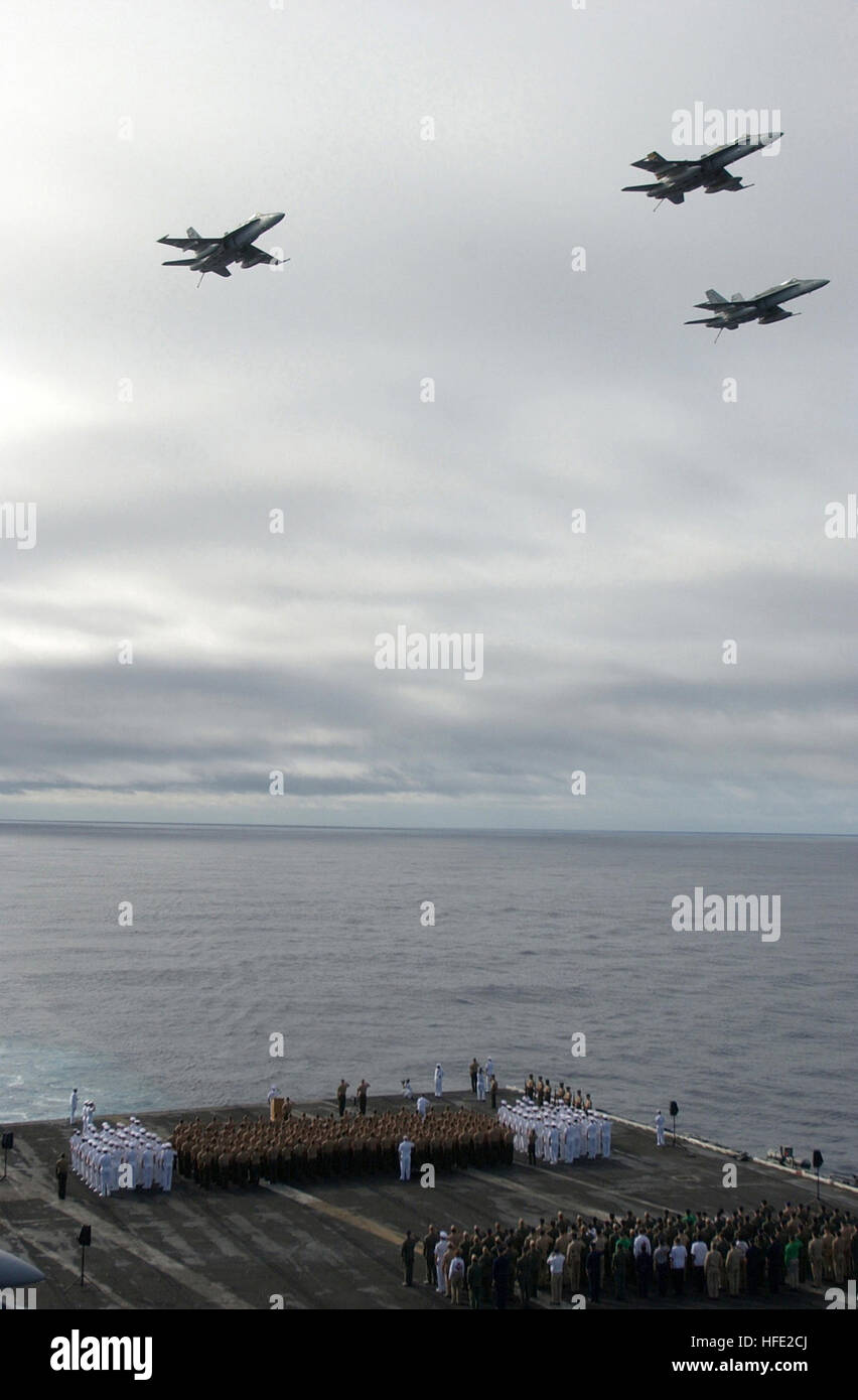 Pilots from Carrier Air Wing Three (CVW-3) perform a Missing Man ...